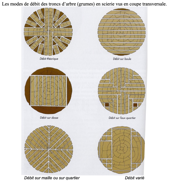 Quelle partie de l’arbre est valorisé en bois charpente et menuiserie?